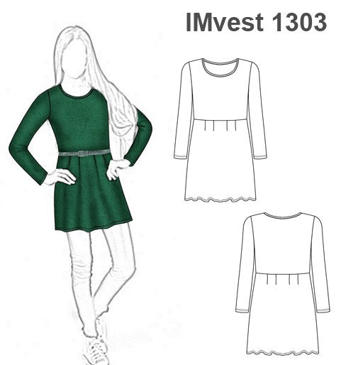 MOLDE VESTIDO EVASE NIÑA 1303