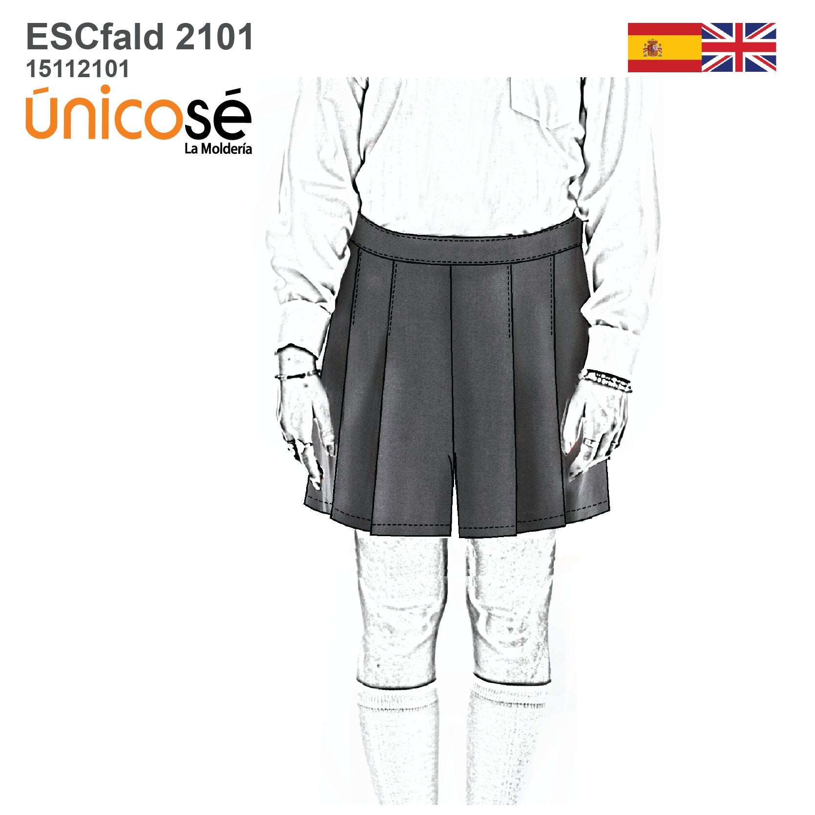 MOLDE FALDA SHORT ESCOLAR 2101